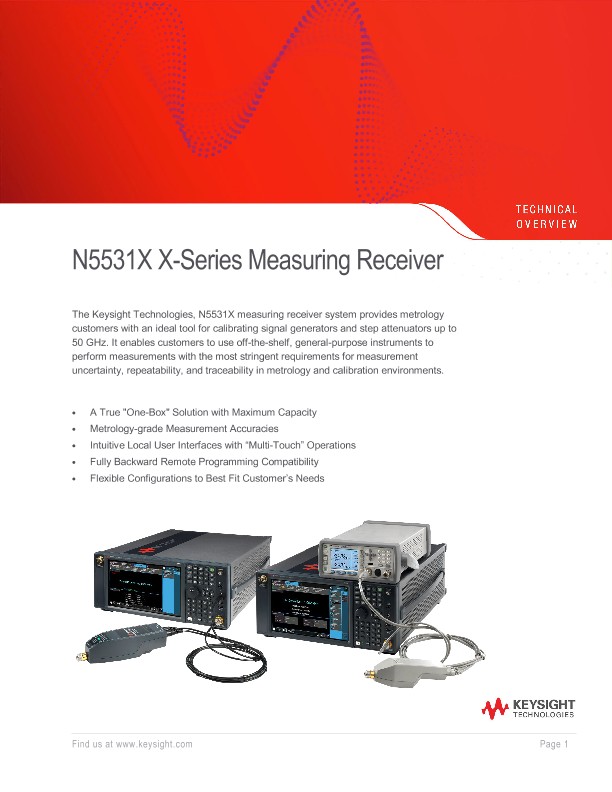 N5531X X-Series Measuring Receiver PDF Asset Page | Keysight
