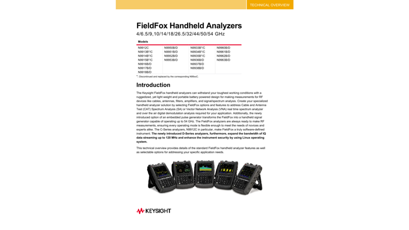 FieldFox Handheld Spectrum Analyzers | Keysight