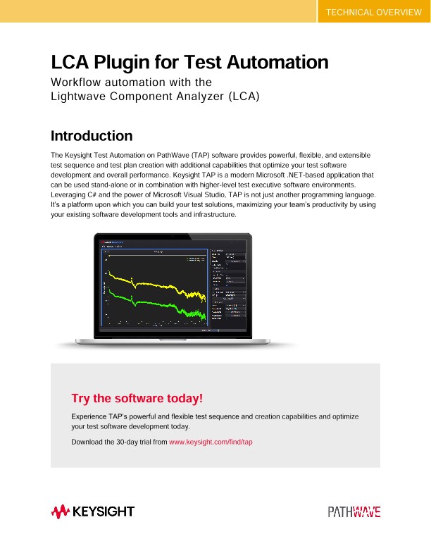 LCA Plugin for Test Automation PDF Asset Page | Keysight