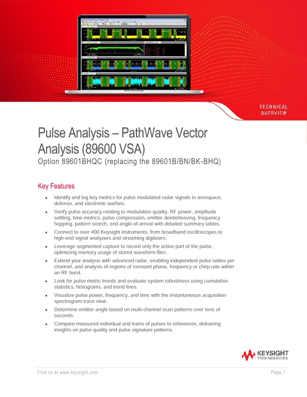 Pulse Analysis – PathWave Vector Analysis (89600 VSA) PDF Asset Page ...