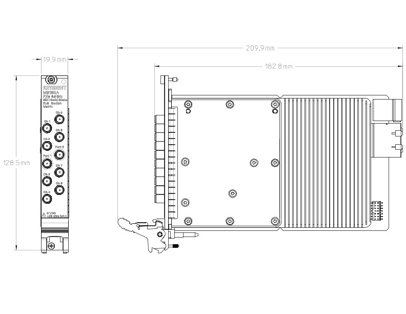 M9165x 2x8 USB solid state switch matrix 2D drawing, PDF Format PDF ...