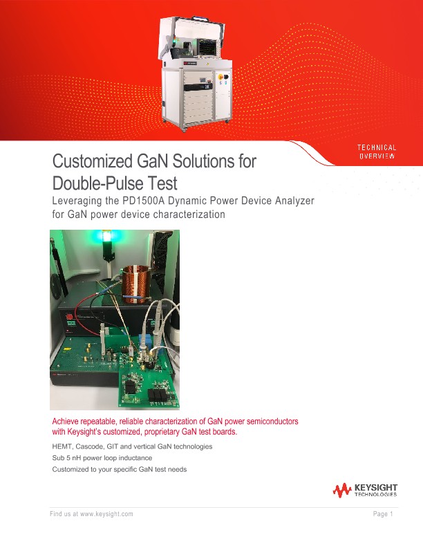 Customized GaN Solutions for Double-Pulse Test PDF Asset Page | Keysight