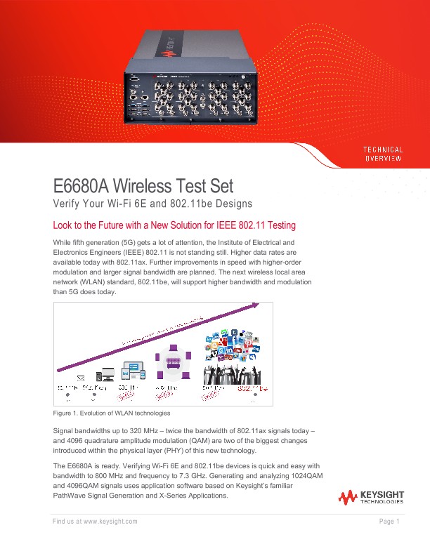 E6680A Wireless Test Set PDF Asset Page | Keysight