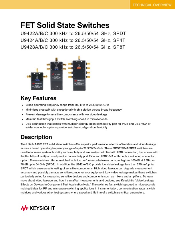 FET Solid State Switches PDF Asset Page | Keysight