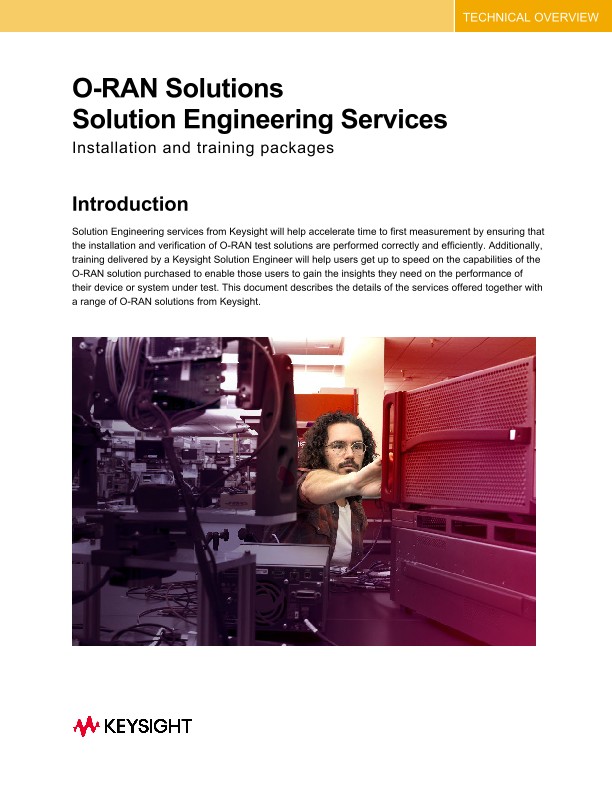 O-RAN Solutions Solution Engineering Services PDF Asset Page | Keysight
