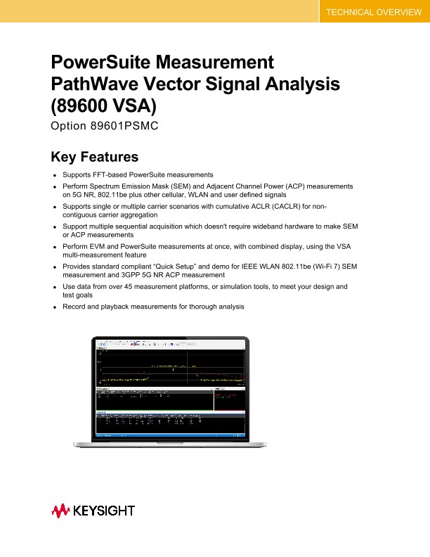 PowerSuite Measurement PathWave Vector Signal Analysis (89600 VSA ...