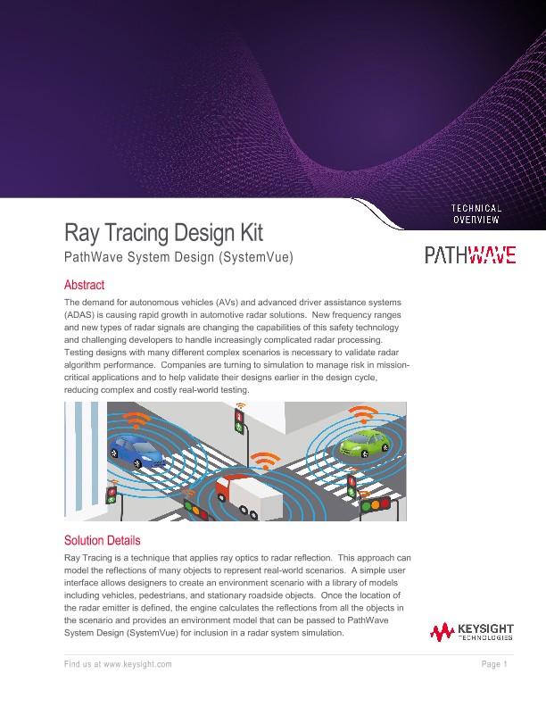 Ray Tracing Design Kit PDF Asset Page | Keysight