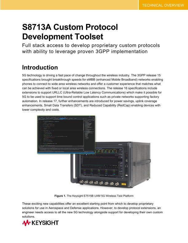 S8713A Custom Protocol Development Toolset PDF Asset Page | Keysight