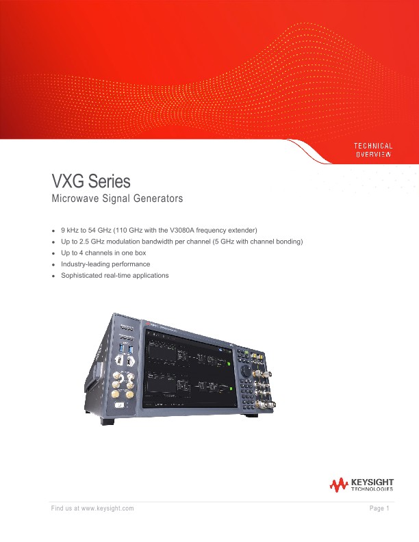 VXG Series Microwave Signal Generators PDF Asset Page | Keysight