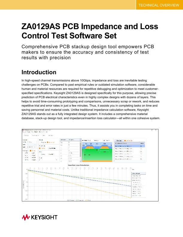 ZA0129AS PCB Impedance and Loss Control Test Software Set PDF Asset ...