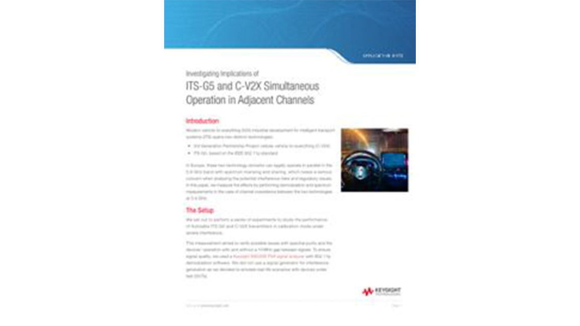 Autonomous Driving with 5G C-V2X | Keysight