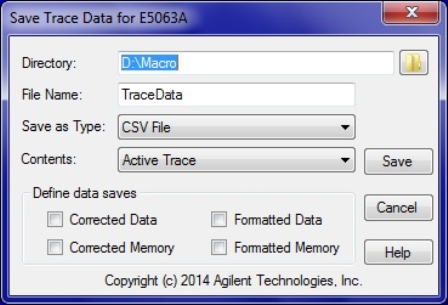[E5063A Sample Program] Save Trace Data Macro | Keysight