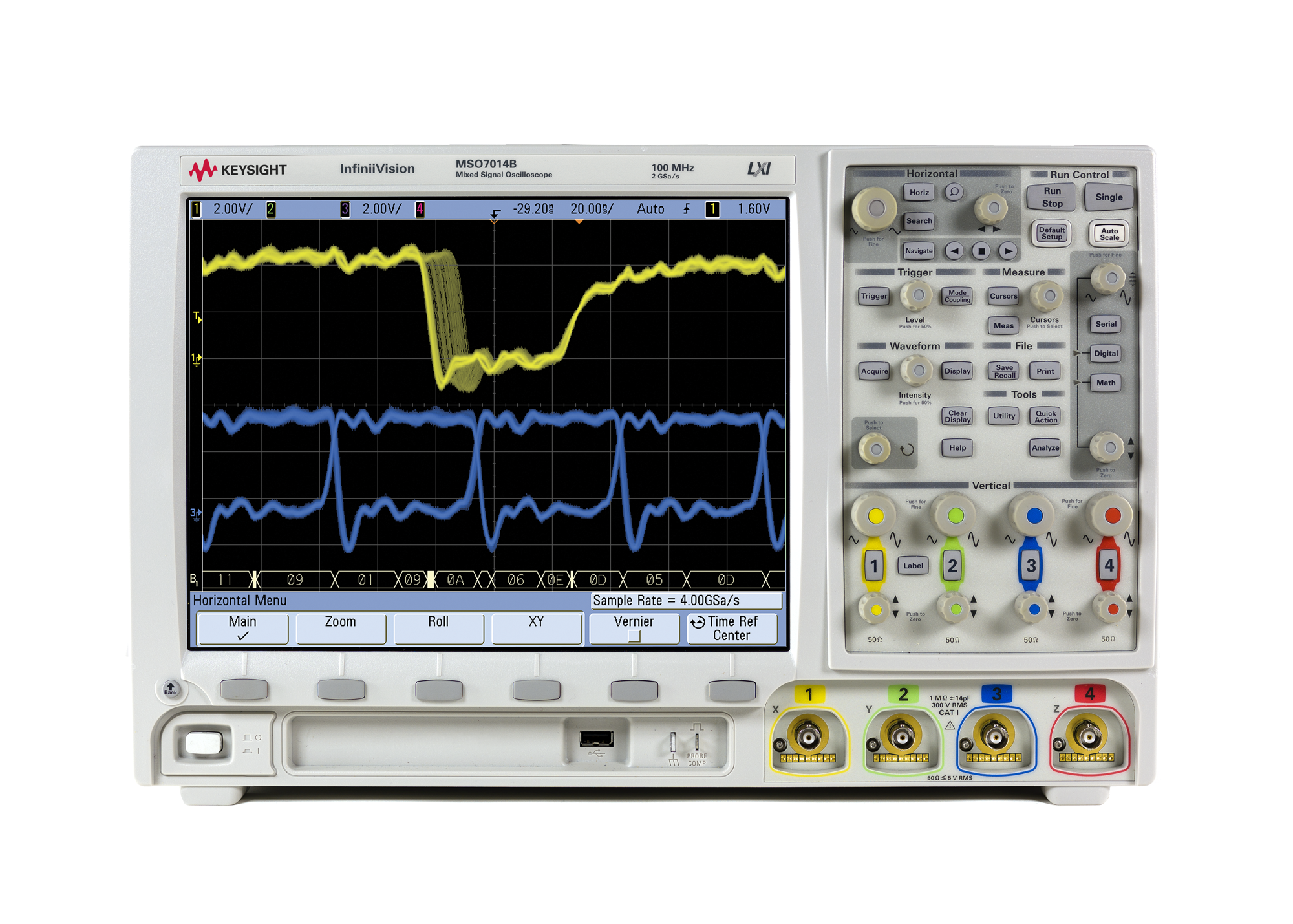 MSO7014B Mixed Signal Oscilloscope: 100 MHz, 4 Analog Plus 16 Digital ...