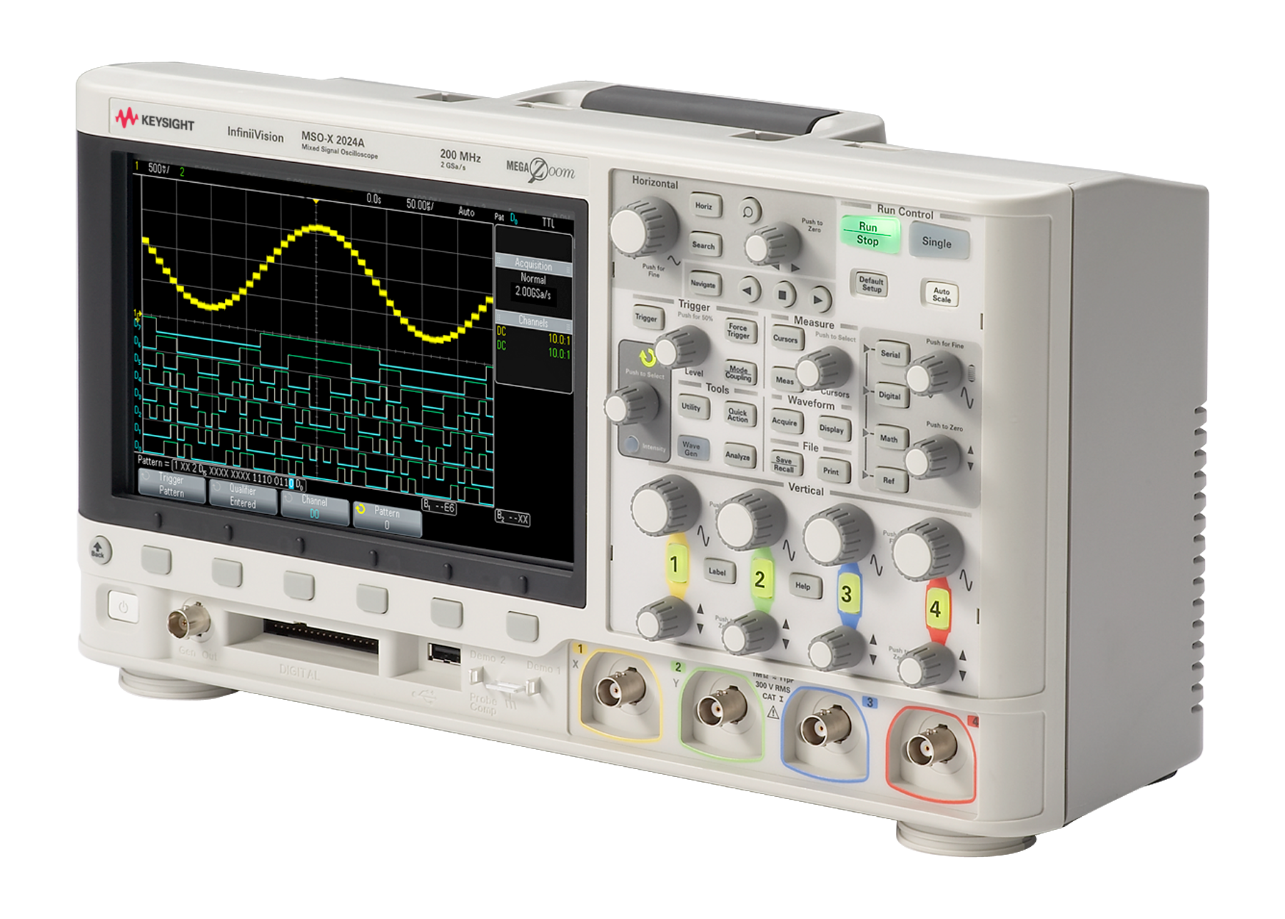 MSOX2024A Mixed Signal Oscilloscope: 200 MHz, 4 Analog Plus 8 Digital ...