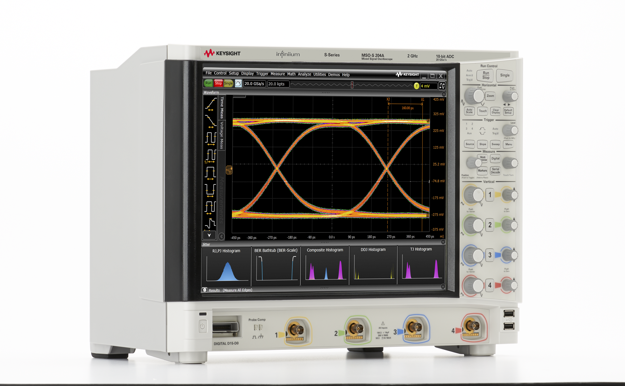 MSOS204A 고해상도 오실로스코프: 2 GHz, 아날로그 4채널 + 디지털 16채널 | Keysight