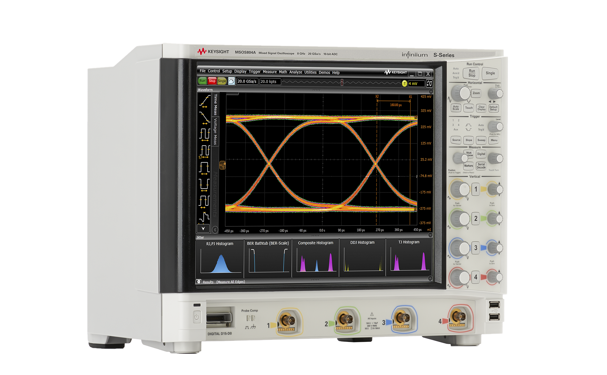 MSOS804A High-Definition Oscilloscope: 8 GHz, 4 Analog Plus 16 Digital ...