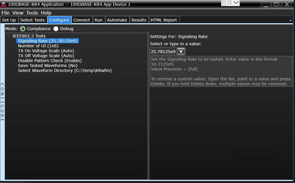 Technical Support: D9010BJBC 100GBASE-KR4 Compliance Test Application ...