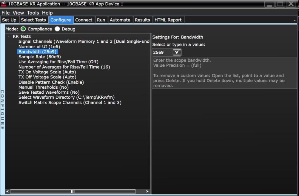 D9010EAPC 10GBASE-KR and 40GBASE-KR4 compliance test application ...