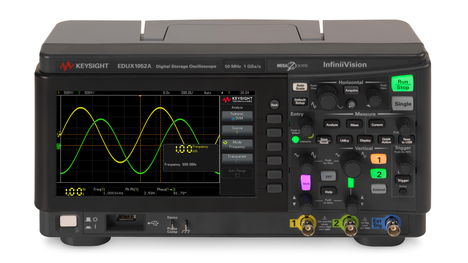 EDUX1052A Oscilloscope: 50 MHz, 2 analog channels | Keysight