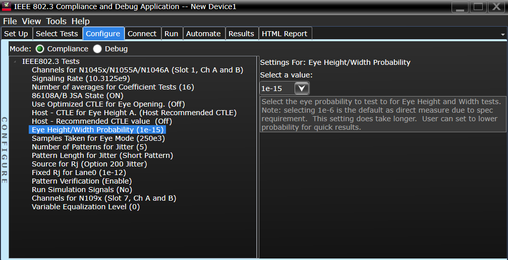 N1091BMCA Electrical TX Test SW for IEEE 802.3bm (XLAUI, CAUI-4, CAUI ...