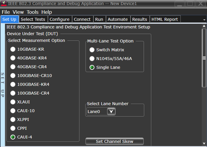 N1091BMCA Electrical TX Test SW for IEEE 802.3bm (XLAUI, CAUI-4, CAUI ...