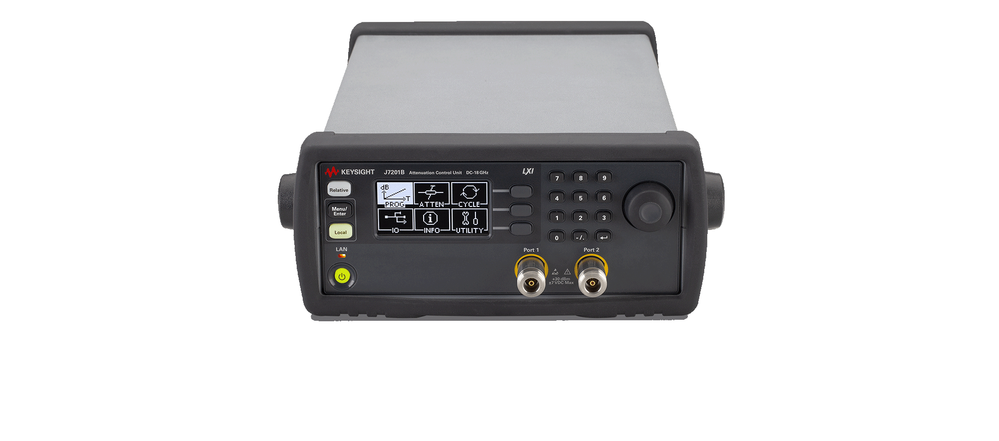 J7201B Attenuation Control Unit, DC to 18 GHz, 0 to 121 dB, 1-dB Steps | Keysight