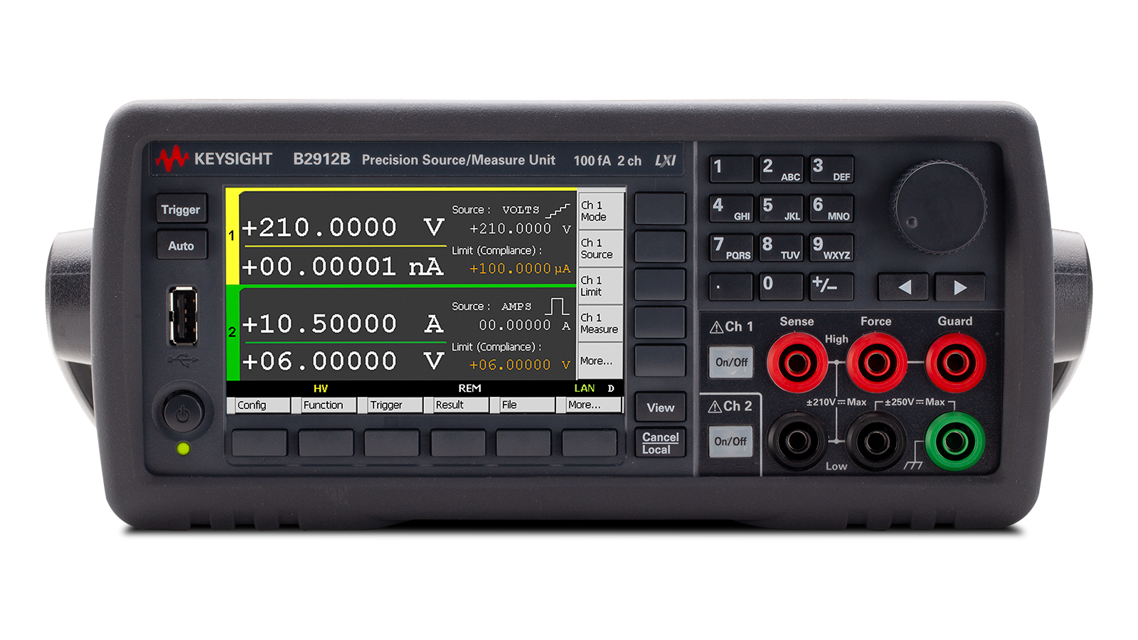 B2912B Precision Source / Measure Unit, 2-Channel, 10 fA Resolution, 210 V, 3 A DC / 10.5 A ...