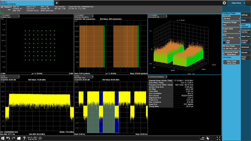 N9085EM0E 5G NR Measurement Application, Multi-Touch UI | Keysight