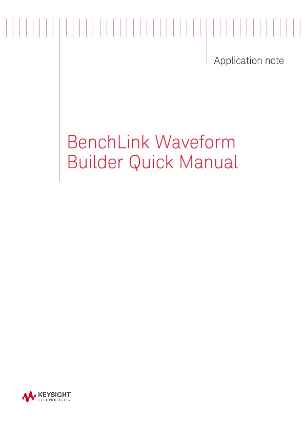 BenchLink Waveform Builder Quick Manual PDF Asset Page | Keysight