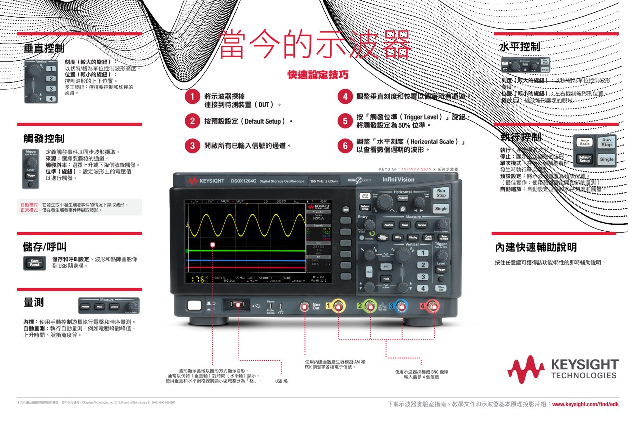 Today’s Oscilloscopes – Quick Setup Tips - Poster PDF Asset Page | Keysight